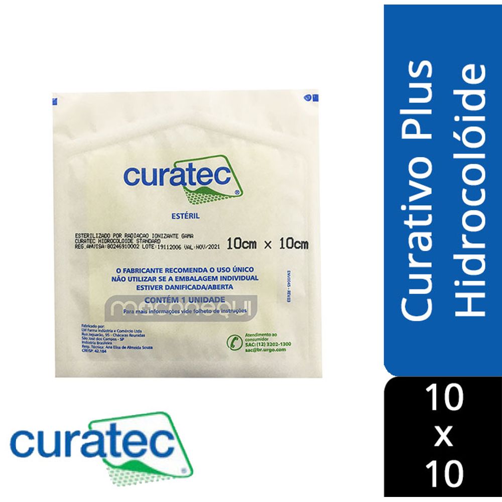 Curativo Hidrocolóide Plus Curatec 10x10cm - Maconequi